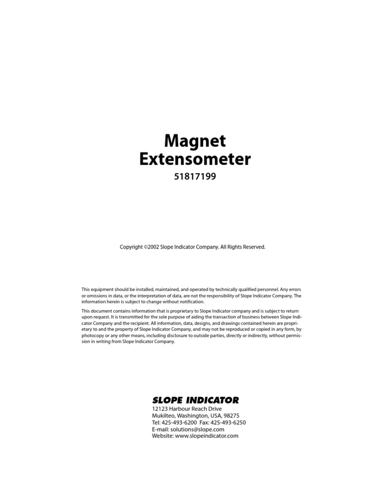 Magnet Extensometer | PDF | Casing (Borehole) | Pipe (Fluid Conveyance)
