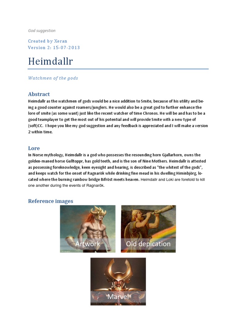 God Suggestion: Heimdallr | PDF | Norse Mythology | Germanic Mythology