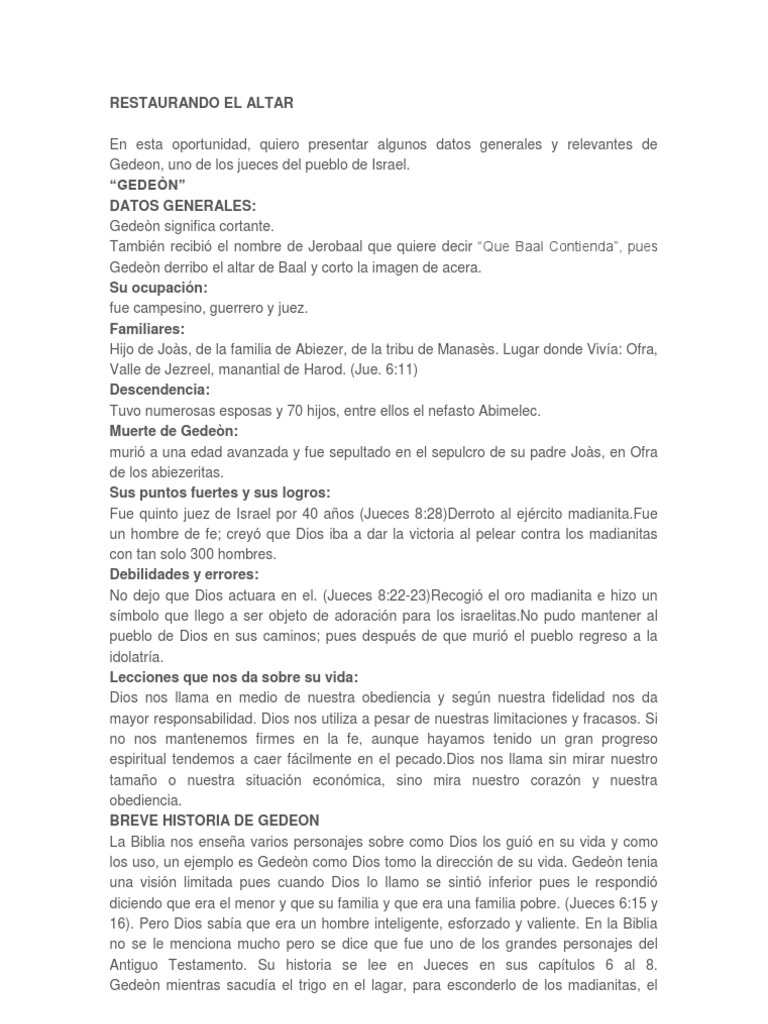 Restaurando El Altar | PDF | Creencia religiosa y doctrina | Religión y ...