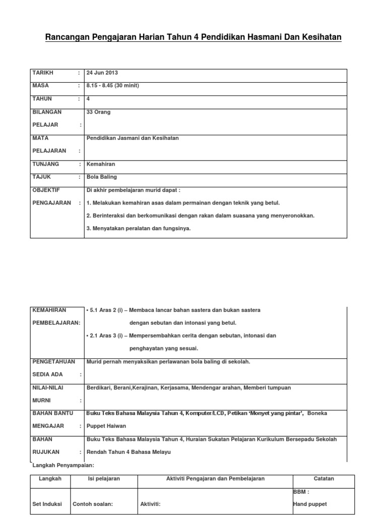 RPH PJ | PDF | Kajian Bahasa Asing | Fiksi Umum