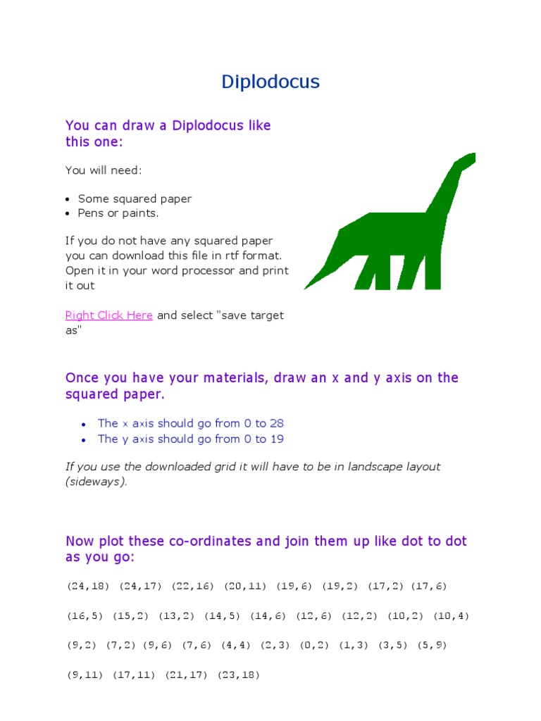 Diplodocus: You Can Draw A Diplodocus Like This One | Download Free PDF ...