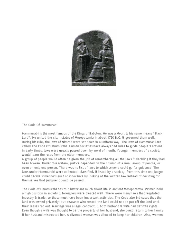 The Code of Hammurabi | PDF | Canaan | Ham (Son Of Noah)