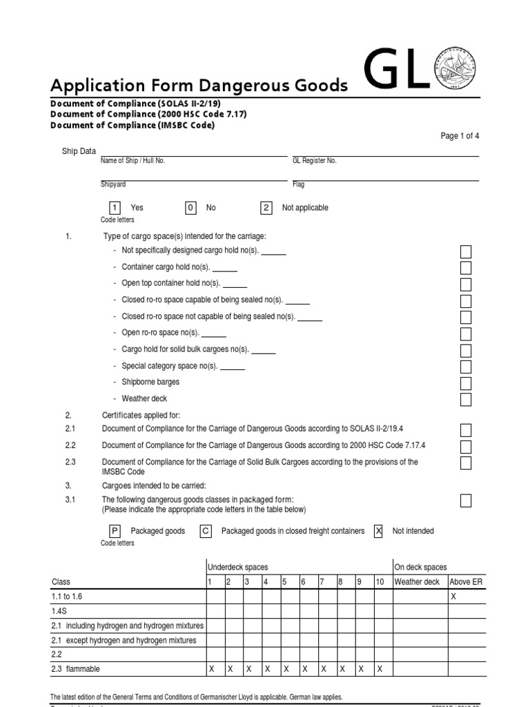 1 1 1 Application Form Dangerous Goods | PDF | Dangerous Goods | Nitrate