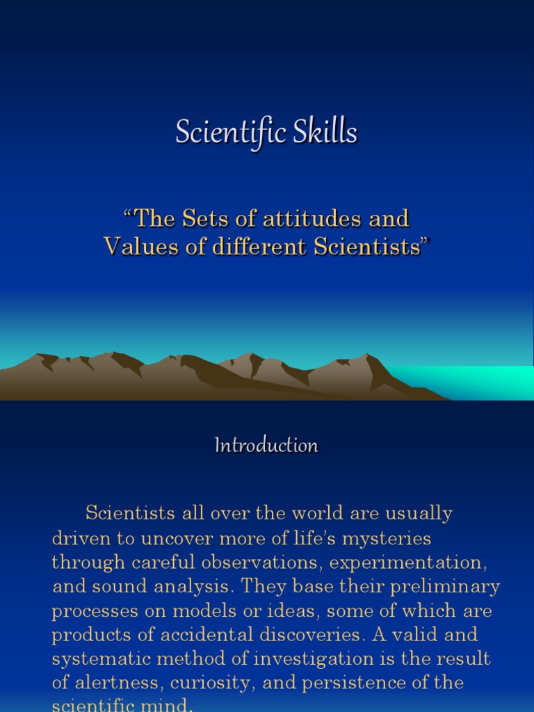 Scientific Skills | Scientist | Experiment