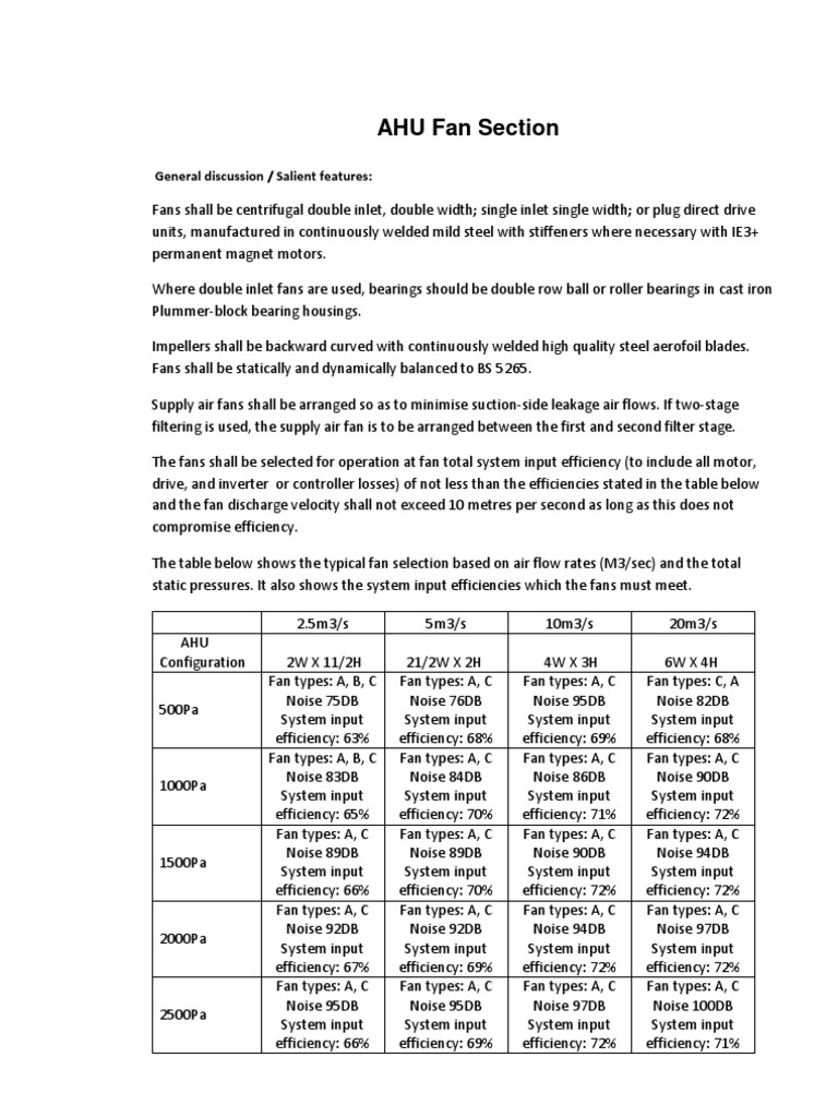 AHU Fans | PDF | Mechanical Fan | Hvac