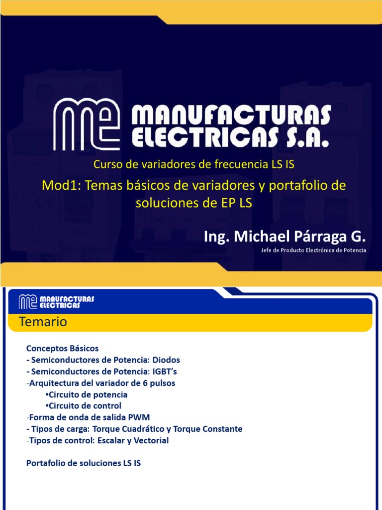 Curso de Variadores de Frecuencia LS IS - Mod1 - Temas Básicos de Variadores y Portafolio de ...