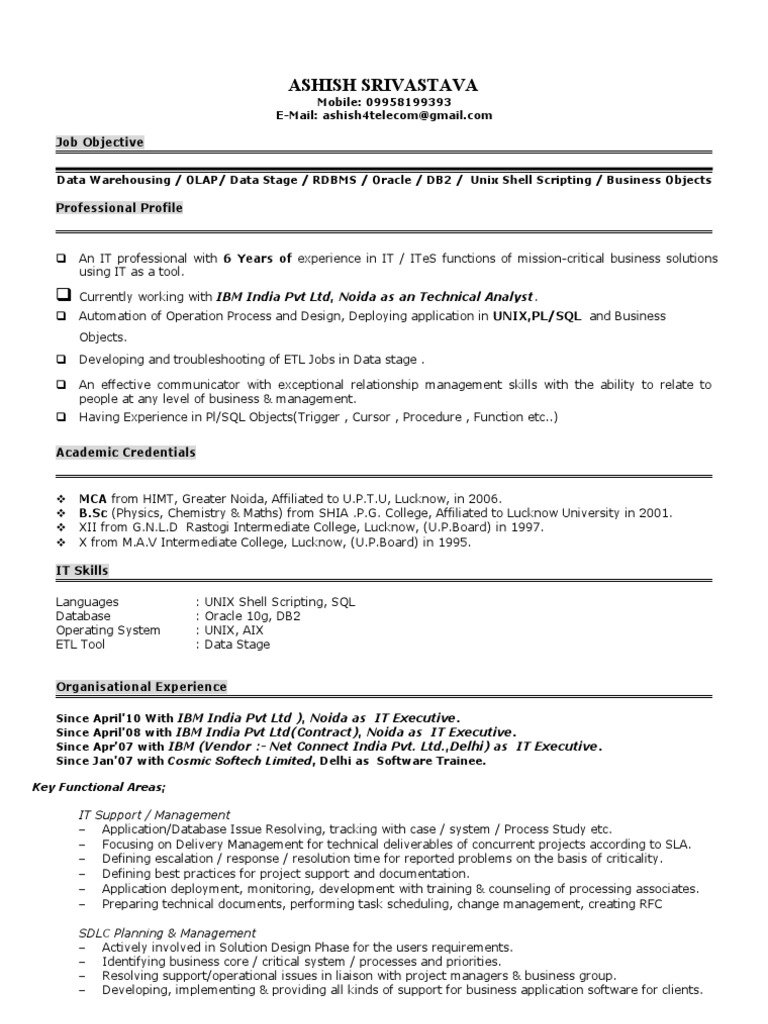 Ashish Resume | PDF | Oracle Database | Ibm Db2