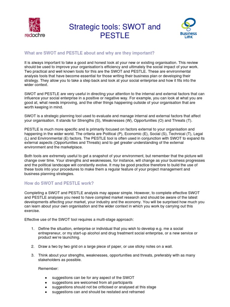 SWOT and PESTLE Pdf1 | PDF | Swot Analysis | Business