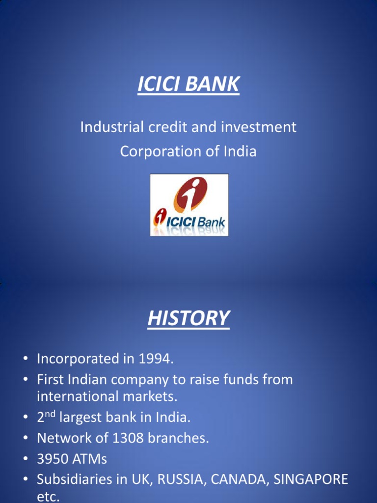 Icici Bank: Industrial Credit and Investment Corporation of India | PDF ...