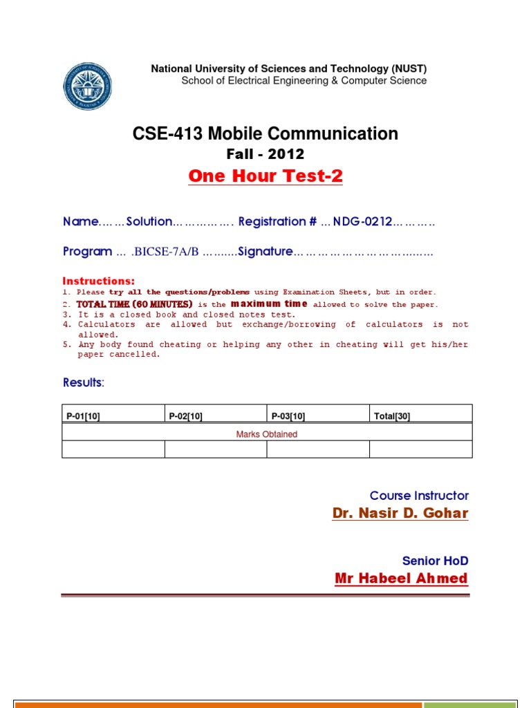 CSE 413 OHT 2 Paper Solution V1.0 | PDF | Channel Access Method | Radio ...