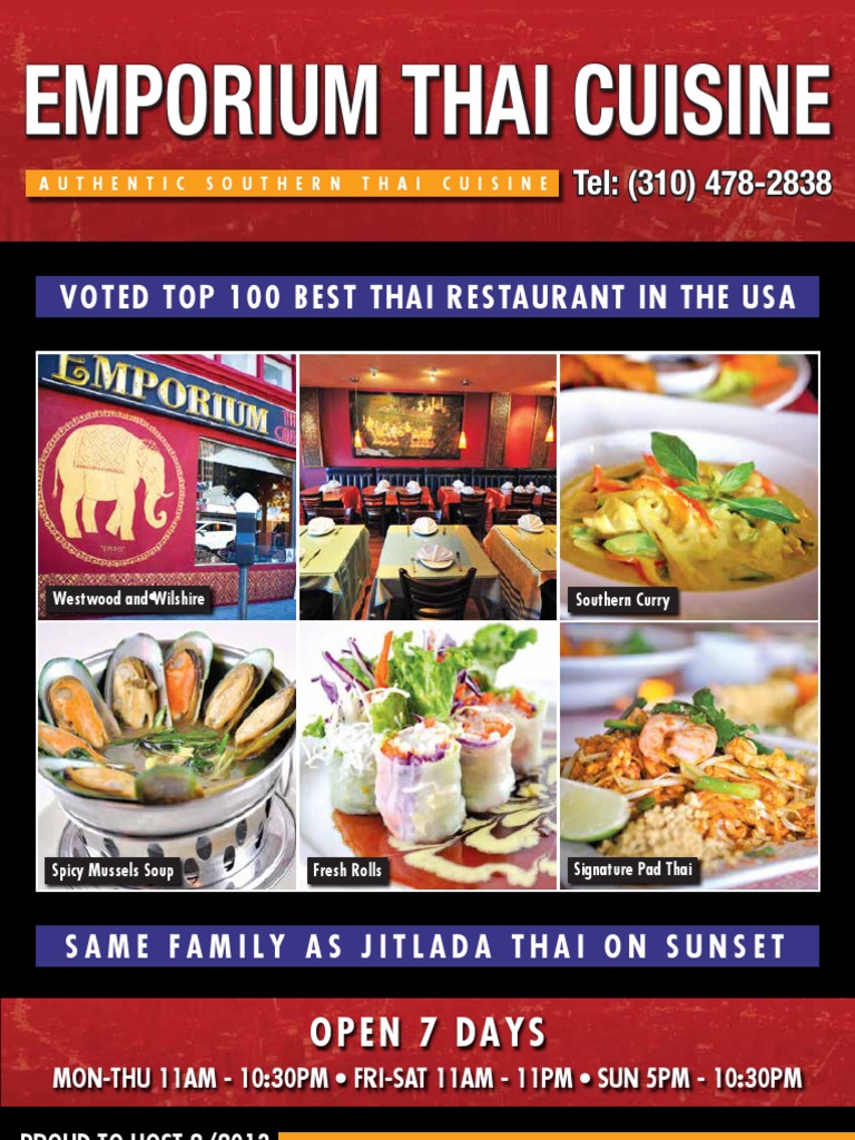 Emporium Menu | PDF | Thai Cuisine | Curry