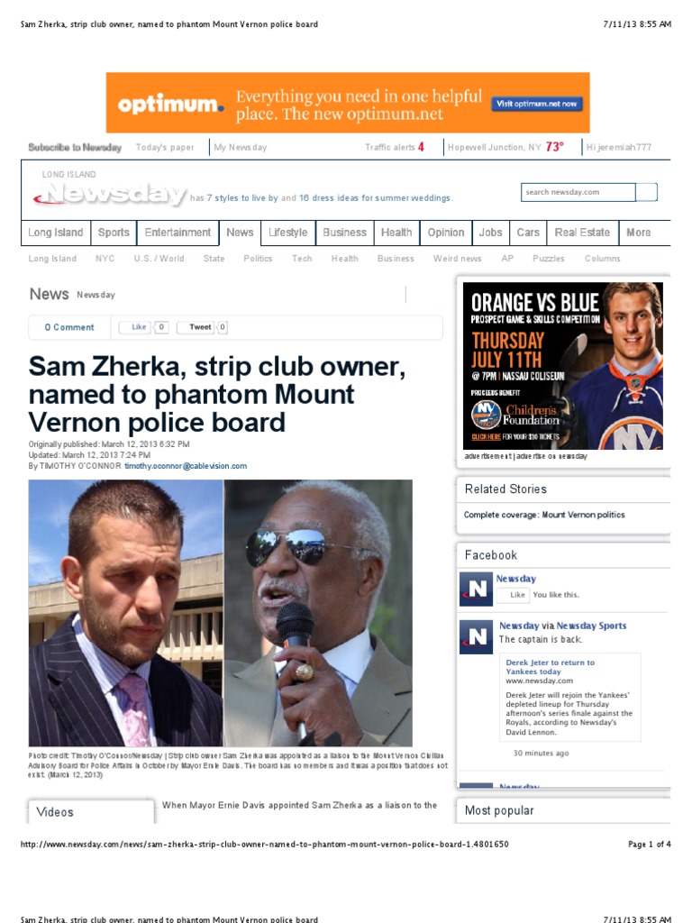 Sam Zherka, Strip Club Owner, Named To Phantom Mount Vernon Police ...