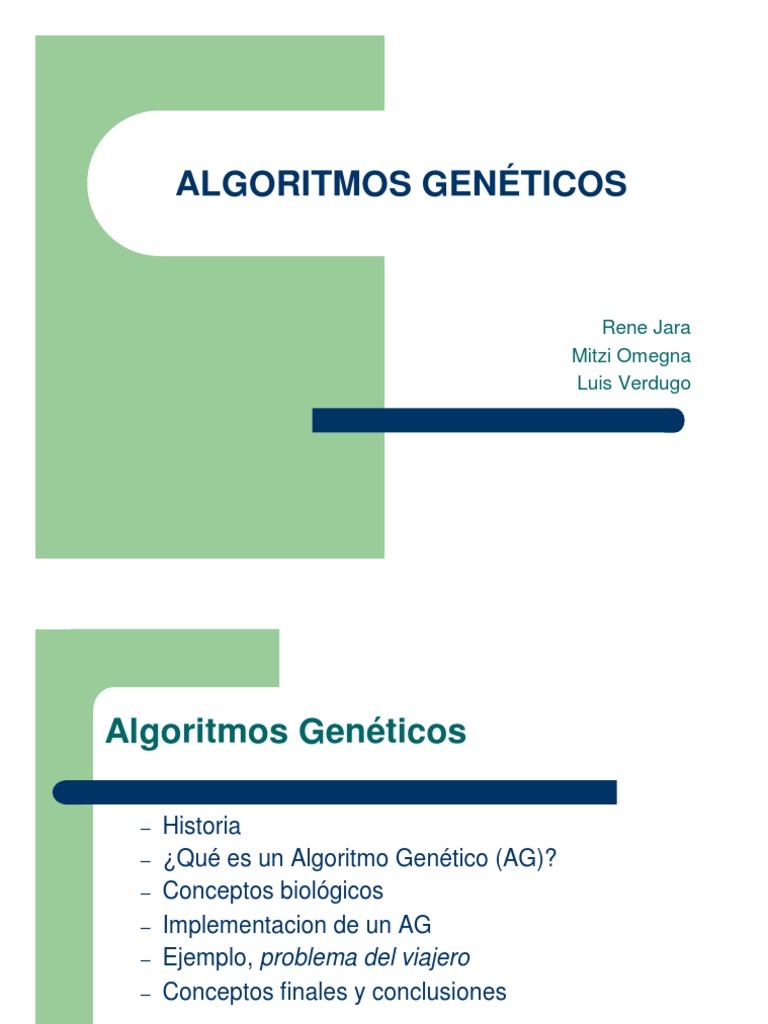 Algoritmos Genéticos y su Aplicación | PDF | Algoritmo genético | Gene