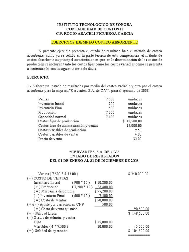 EJERCICIO COSTEO DIRECTO Y ABSORBENTE EJEMPLO.doc