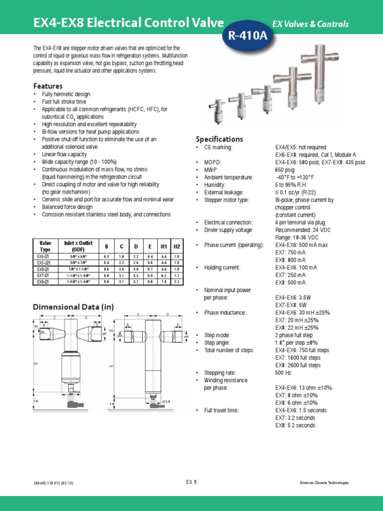 EX4-EX8 Electrical Control Valves | PDF | Valve | Electrical Engineering
