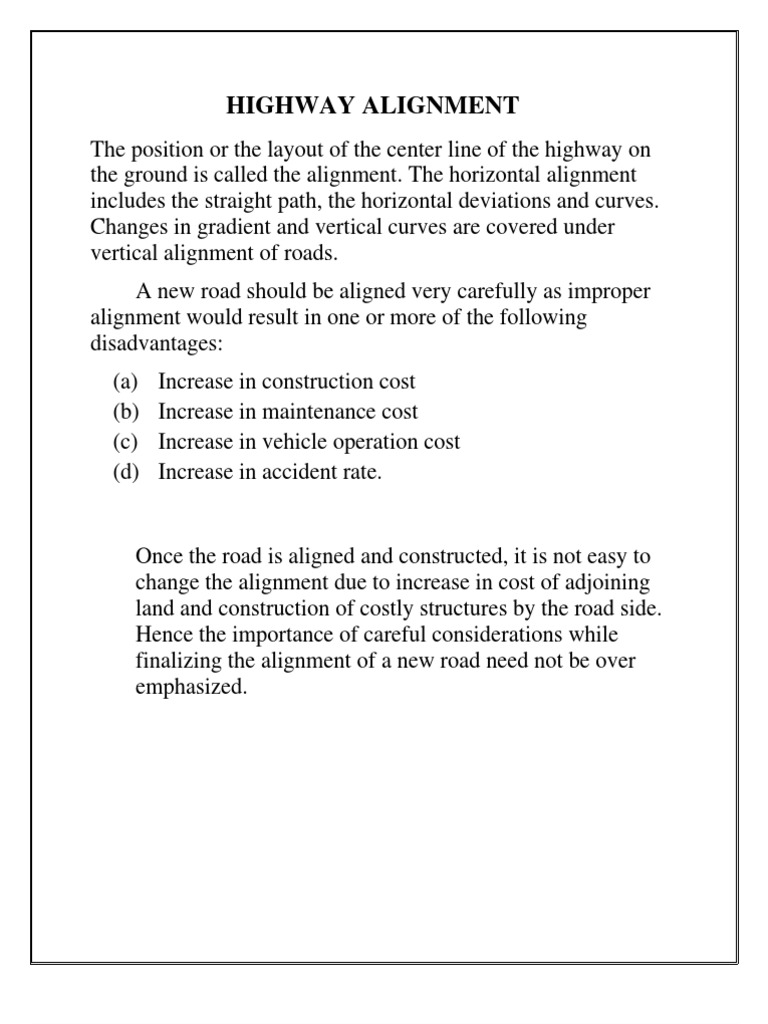 Highway Alignment & Survey (Miths) | PDF | Surveying | Road