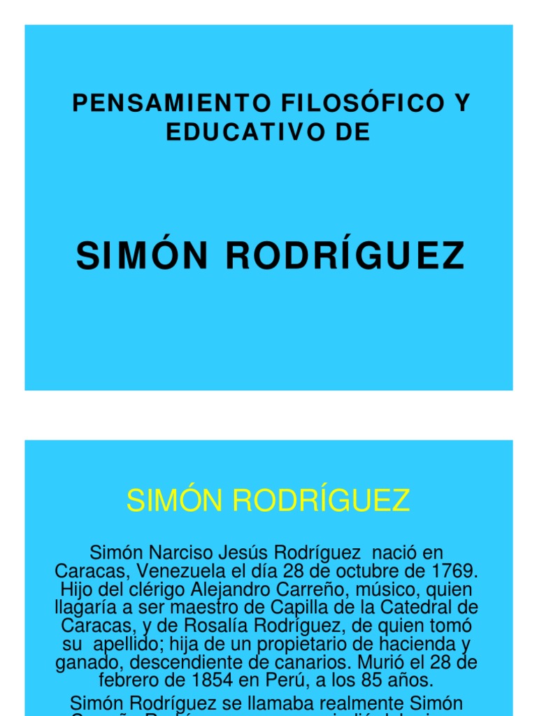 Pensamiento de Simon Rodriguez | PDF