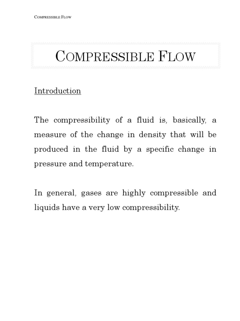Compressible Fluid Flow | Fluid Dynamics | Compressible Flow | Free 30-day Trial | Scribd