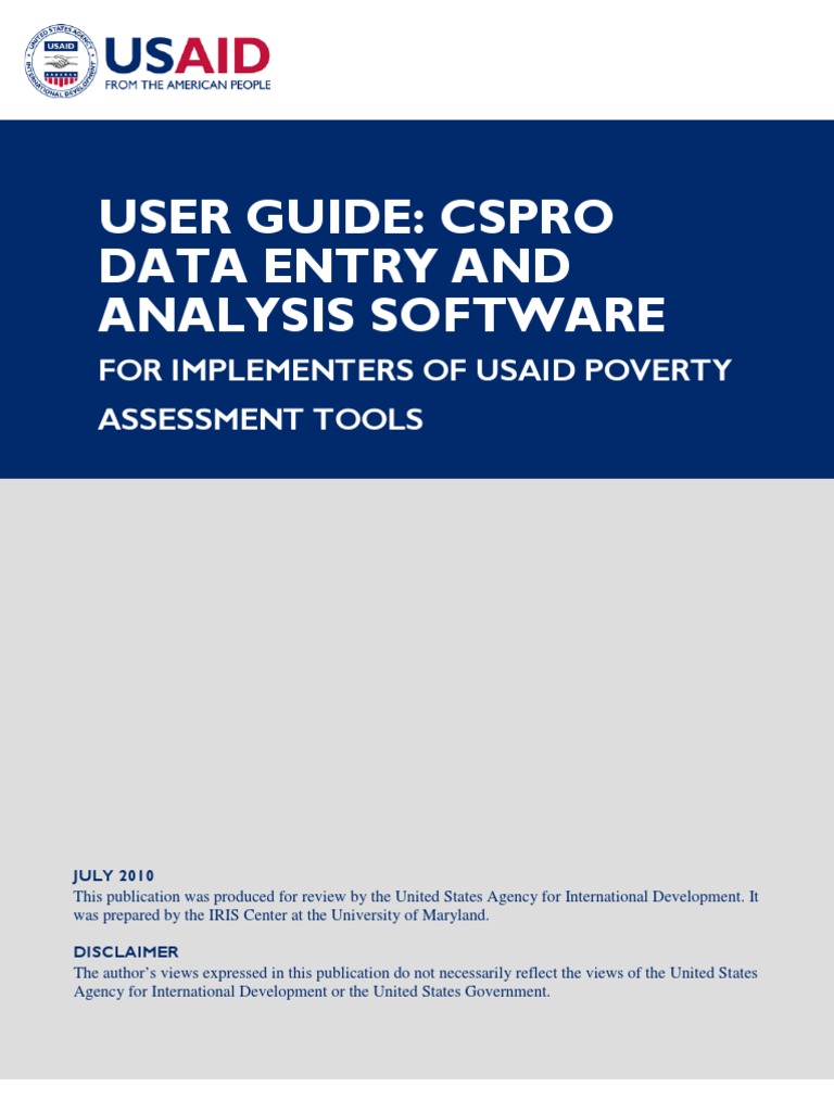 2010 - User Guide CSPRO Data Entry and Analysis For Implementers of ...