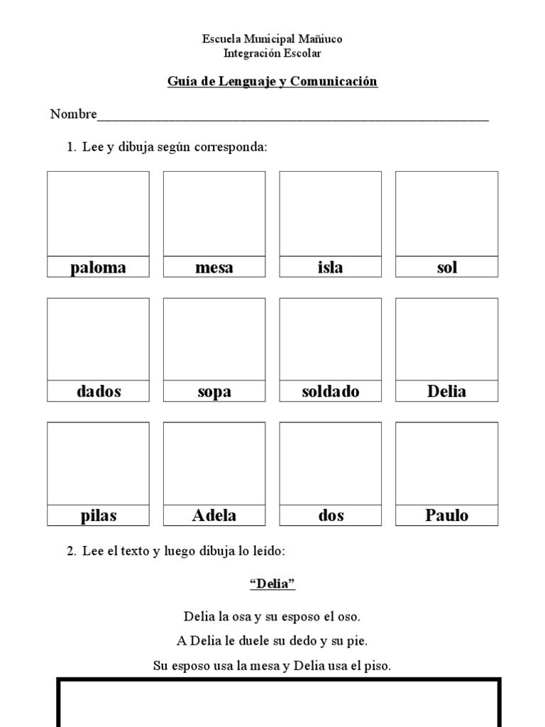 Lee y Dibuja | PDF | Artes del Lenguaje y Comunicación