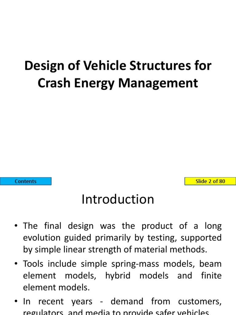 Design of Vehicle Structures For Crash Energy Management | PDF