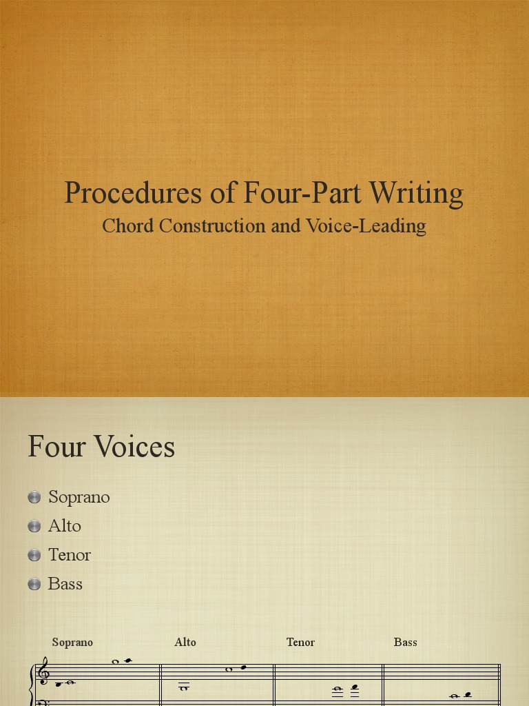 Four Part Writing | PDF | Chord (Music) | Clef