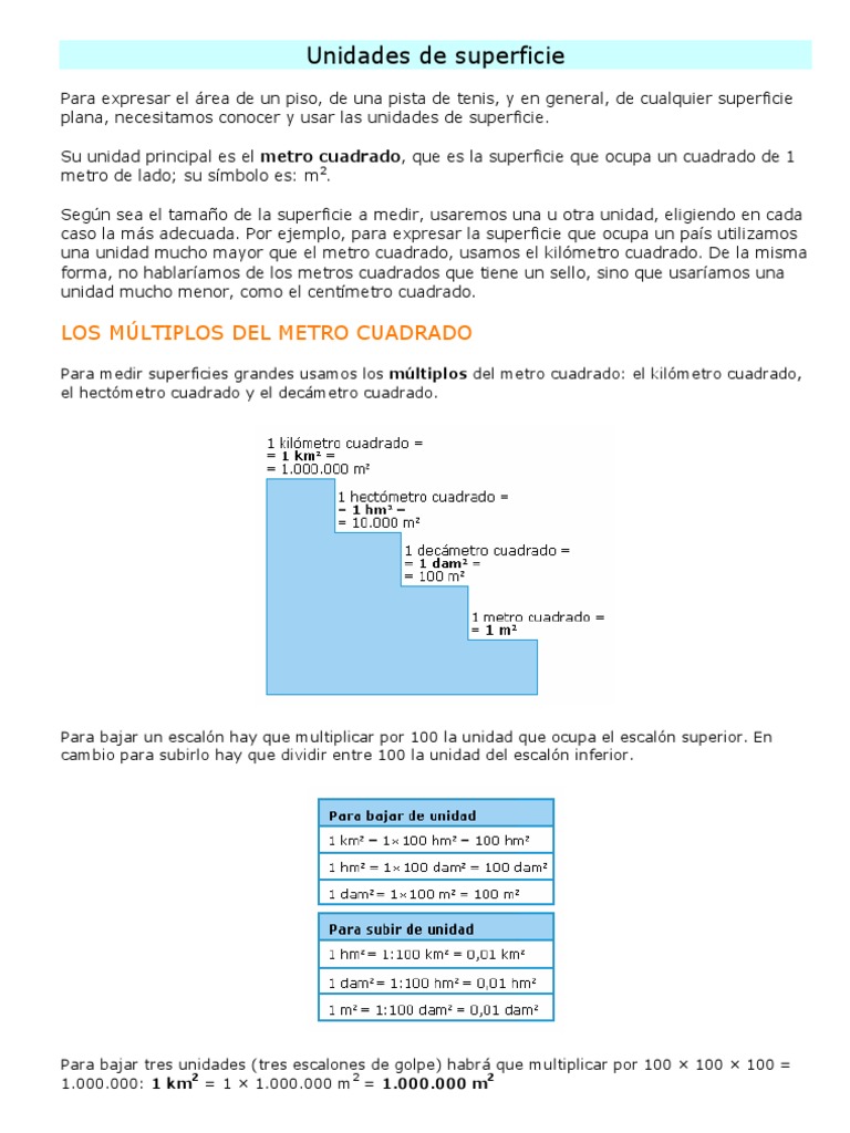 Unidades de Superficie PDF | PDF | Unidades de medida | Observación ...