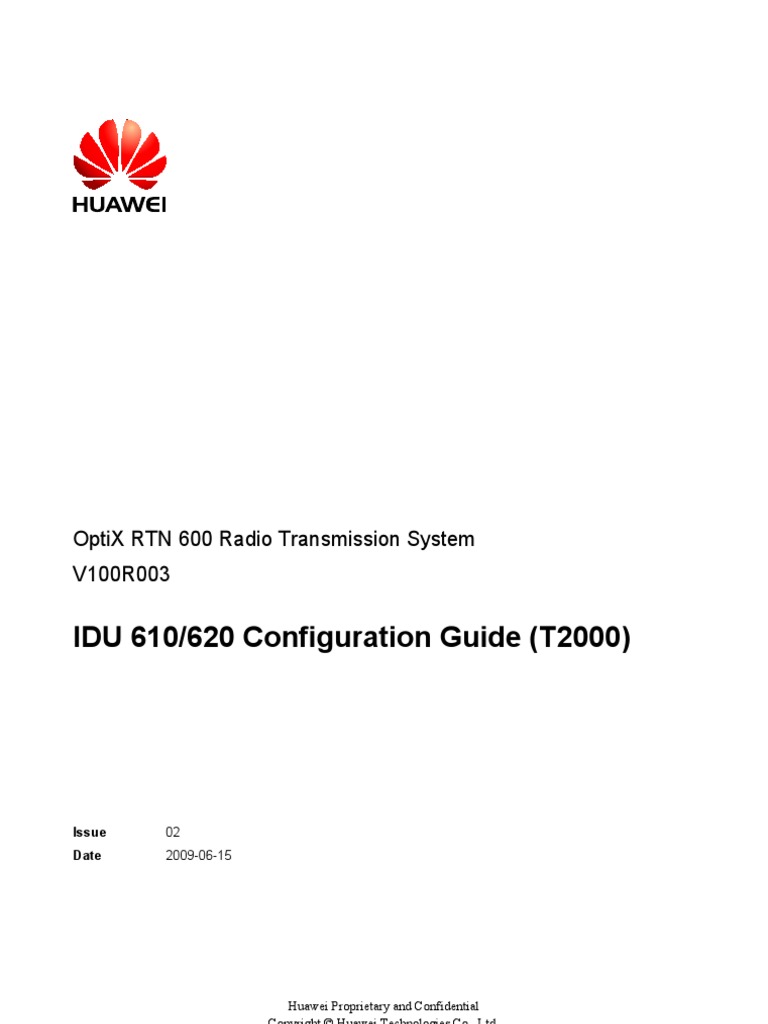 IDU 610620 Configuration Guide (T2000) - (V100R003 - 02) - VNM | PDF ...