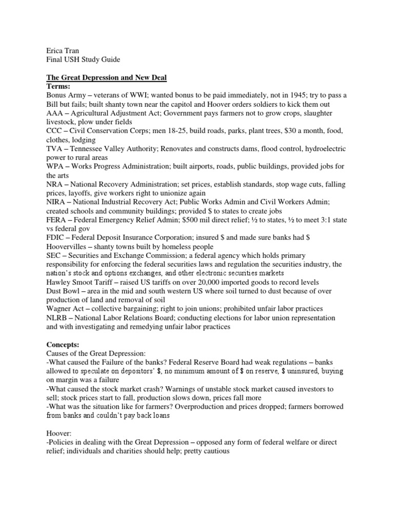 USH Final Study Guide | PDF | African American Civil Rights Movement ...