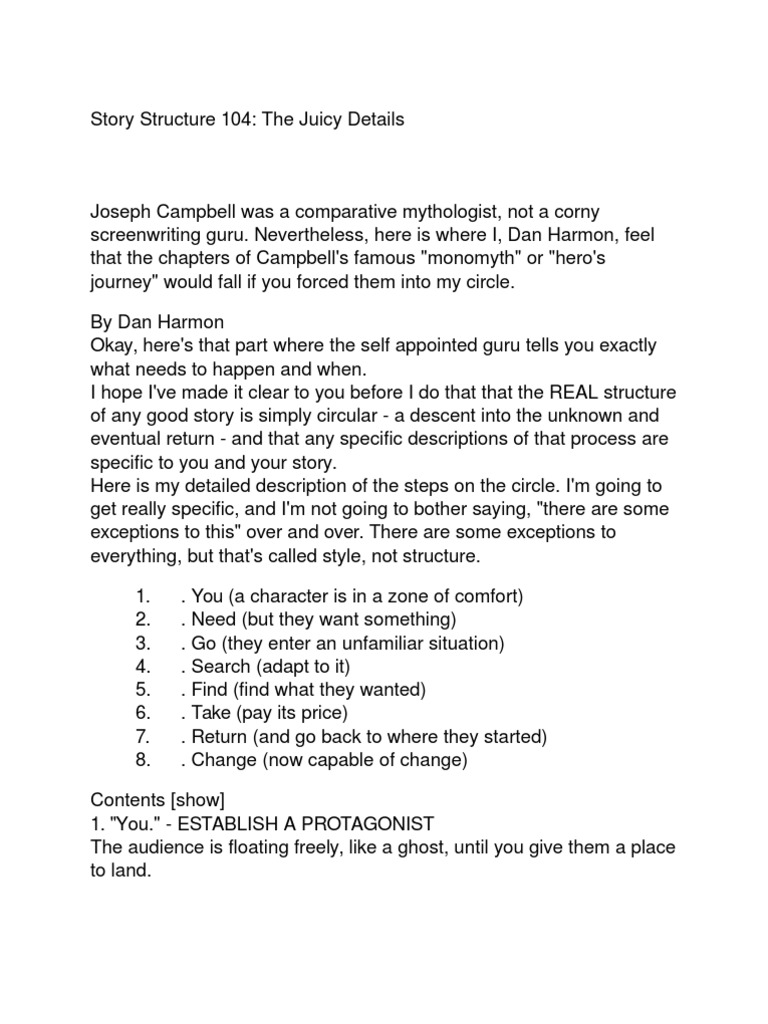 Harmon - Story Structure 104 | PDF | Leisure