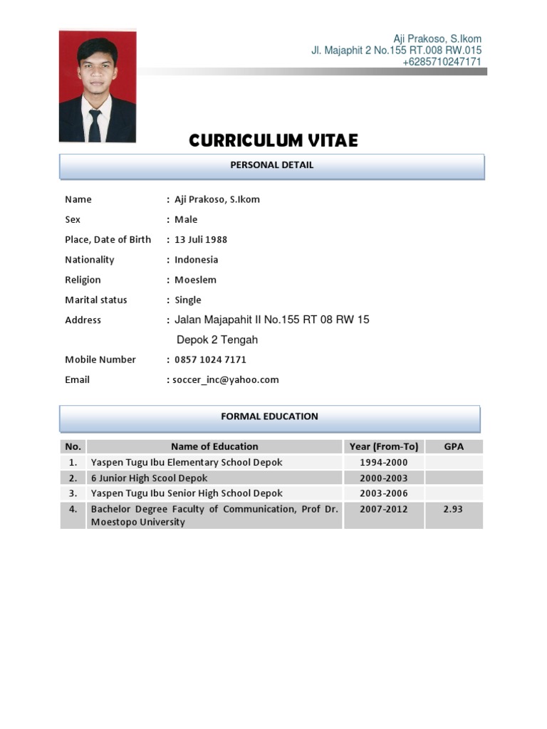 Contoh CV | PDF