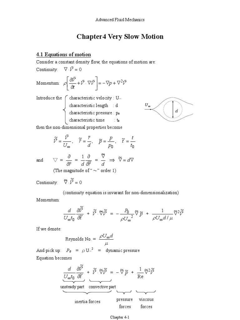 Advanced Fluid Mechanics - Chapter 04 - Very Slow Motion | PDF | Fluid ...