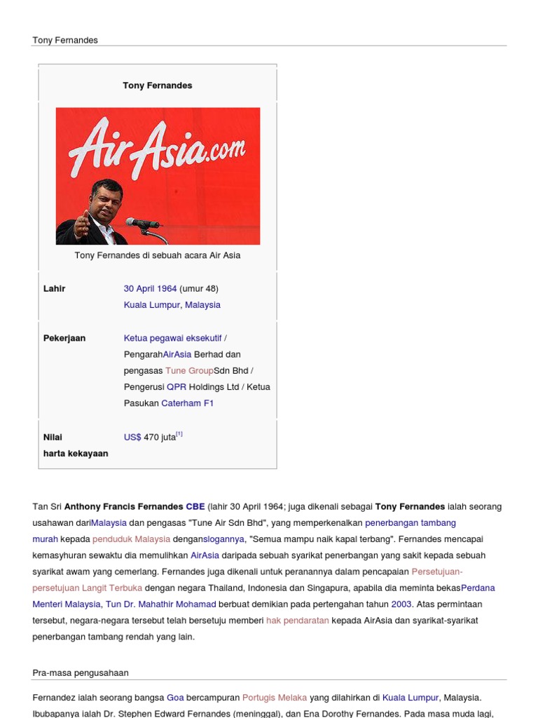 Tony Fernandes | PDF