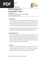 Method Statement For FDT | PDF | Soil | Density