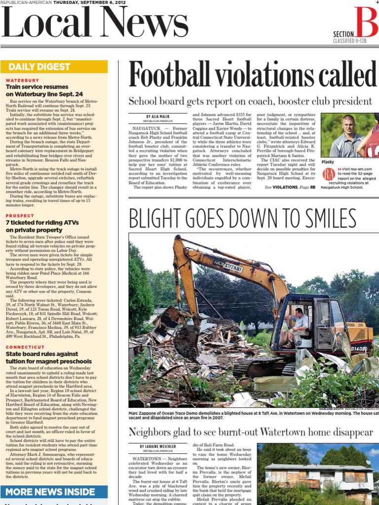 Football Violations Called | PDF | Metro North Railroad | Transport