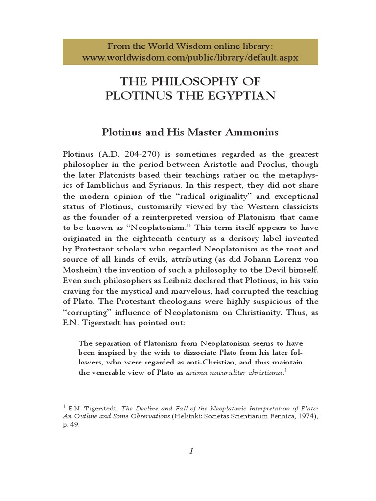 The Philosophy of Plotinus | PDF | Neoplatonism | Platonism