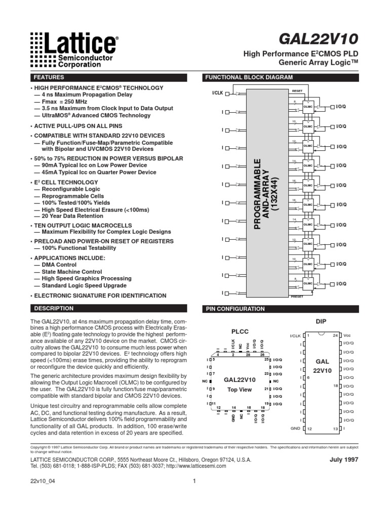 Gal22v10 PDF | PDF