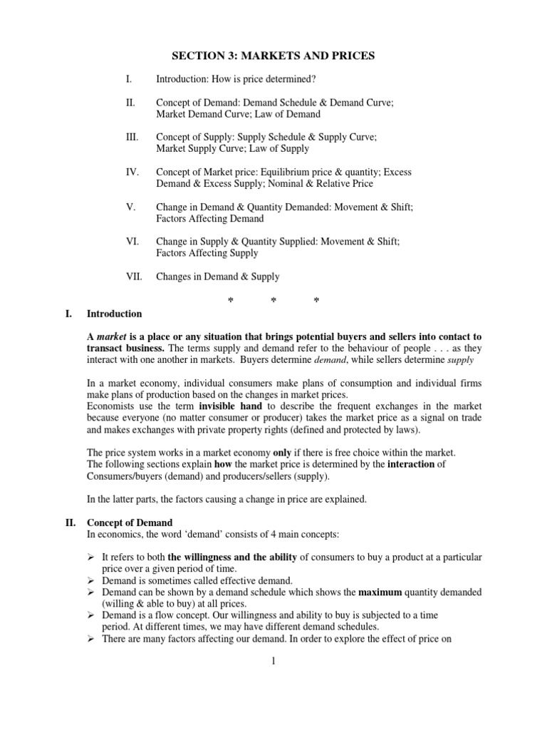Demand and Supply New Handout | PDF | Demand Curve | Supply (Economics) Demand and Supply New Handout | PDF | Demand Curve | Supply (Economics)