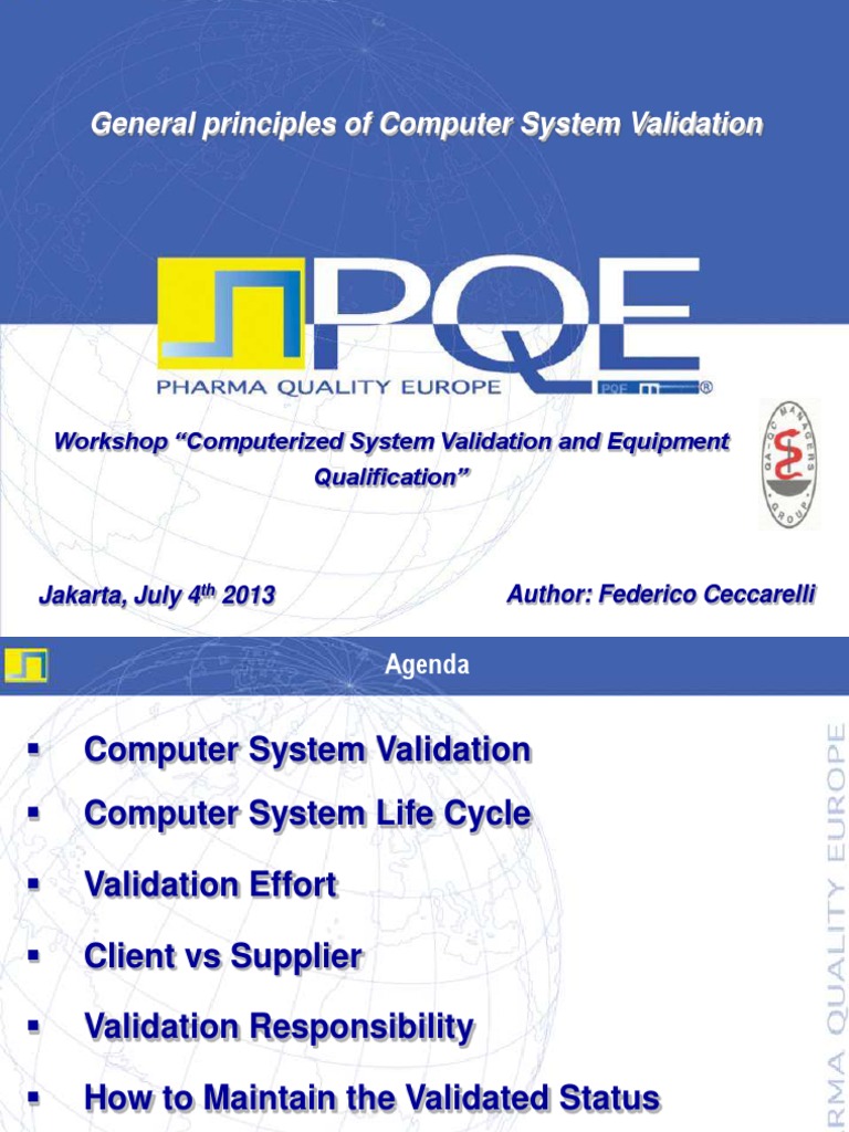 PQE - General Principles of CVS | PDF | Verification And Validation ...