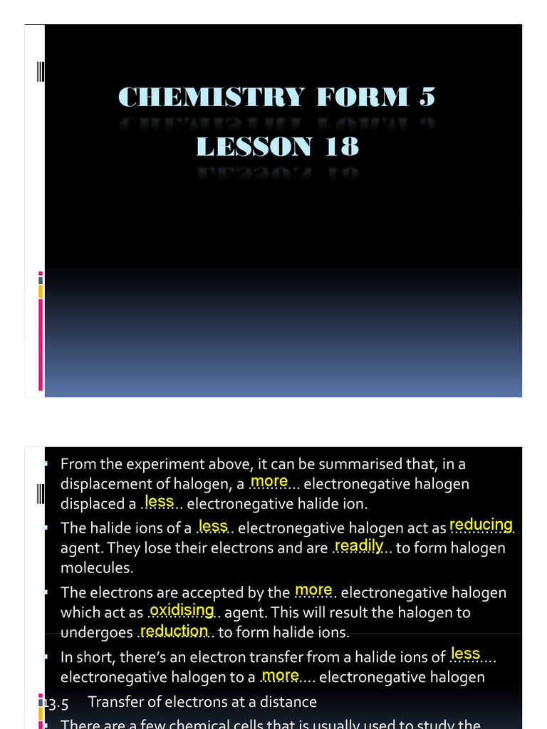 Chemistry Form 5 Lesson 18 | PDF | Rust | Corrosion