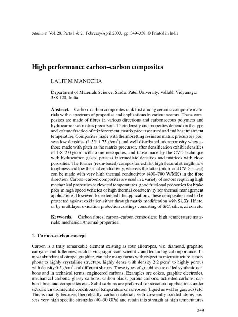 Carbon-Carbon Matrix Composites. | PDF | Composite Material | Carbon
