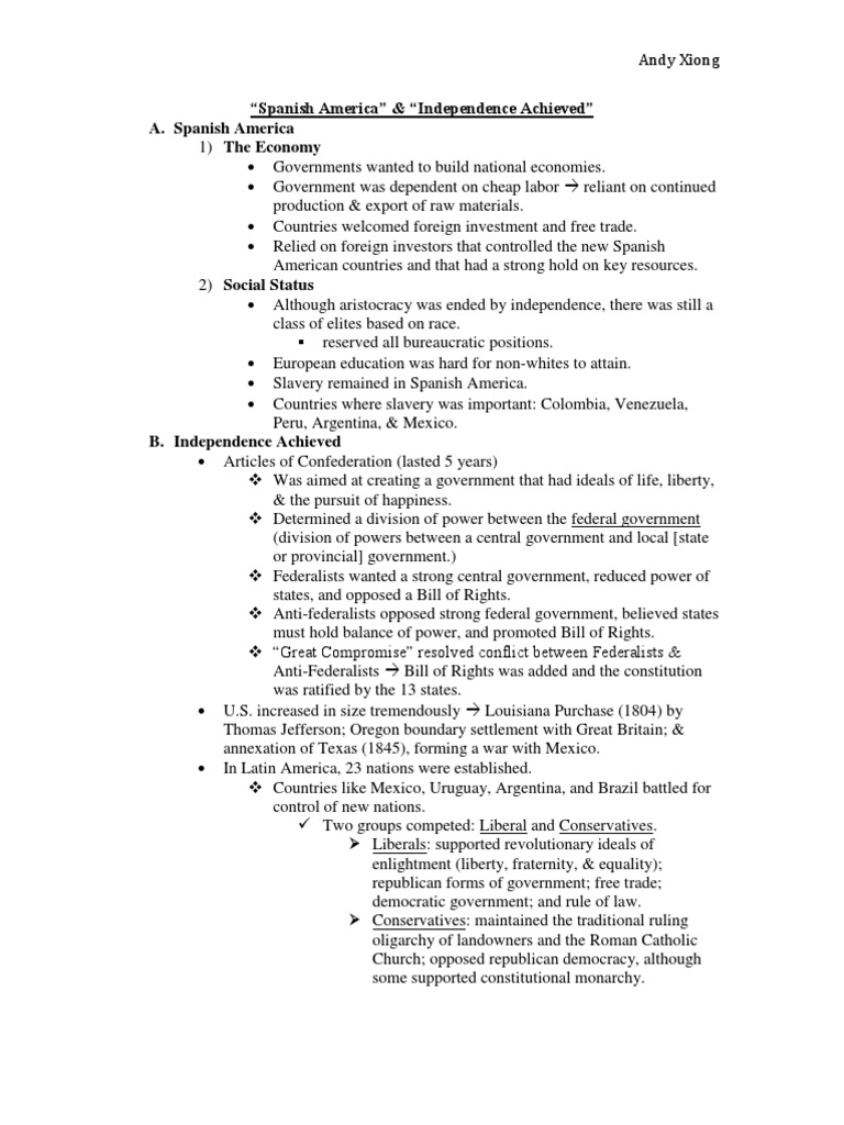 Spanish American Notes | PDF | Conservatism | The United States