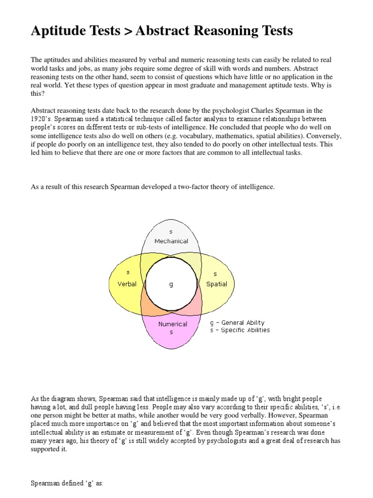Abstract Reasoning | Educational Psychology | Test (Assessment) | Free ...