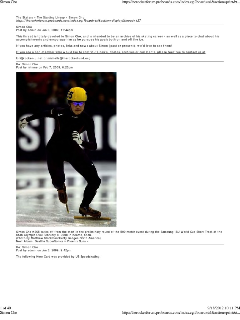 Exhibit I Rocker Forum Blog On Simon Cho | PDF | Sports