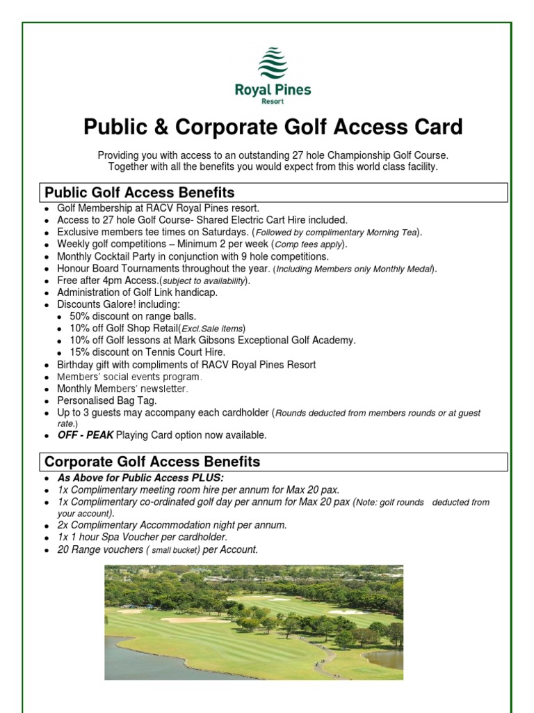 Public & Corporate Golf Access Cards | PDF | Non Alcoholic Beverages ...
