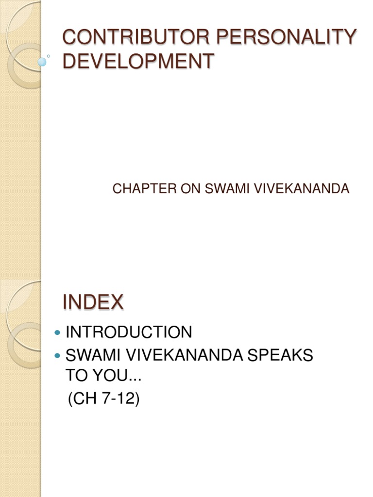 Contributor Personality Development | PDF | Swami Vivekananda | Science