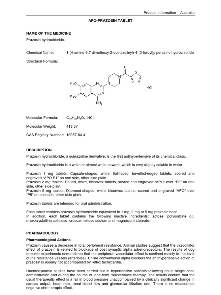 Apo Prazosin Pi | PDF | Heart Failure | Myocardial Infarction