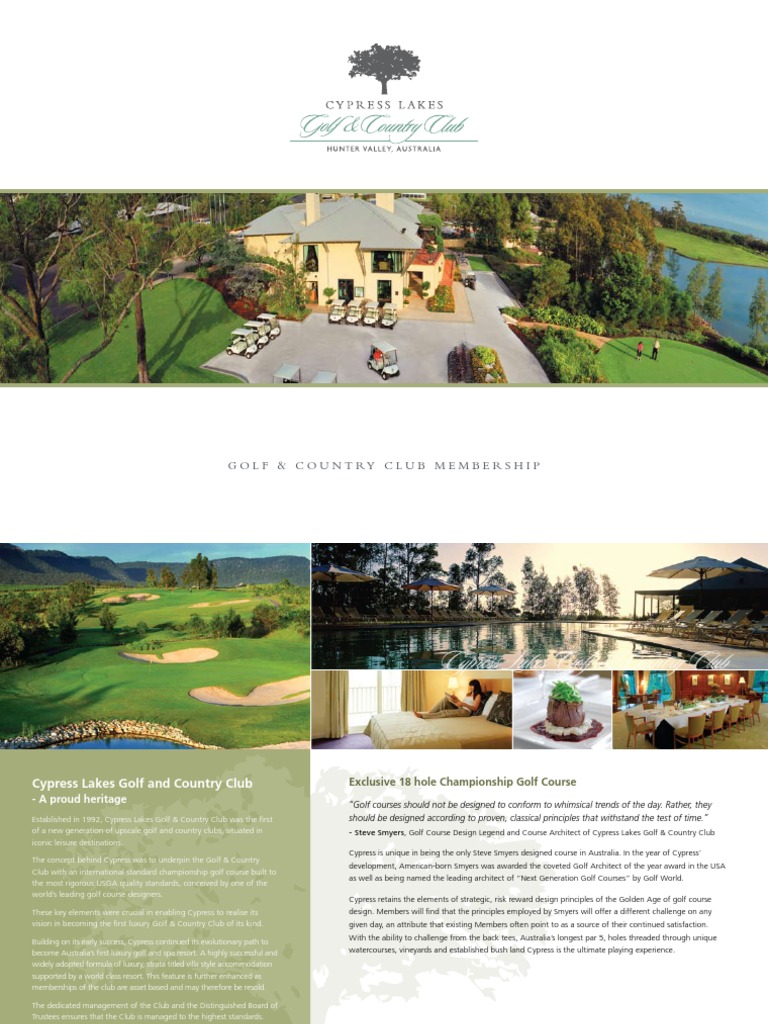 Golf & Country Club Membership | PDF | Resort | Spa