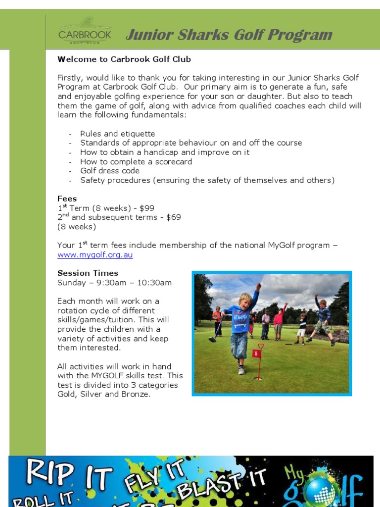 Carbrook Sharks Junior Program | PDF | Business