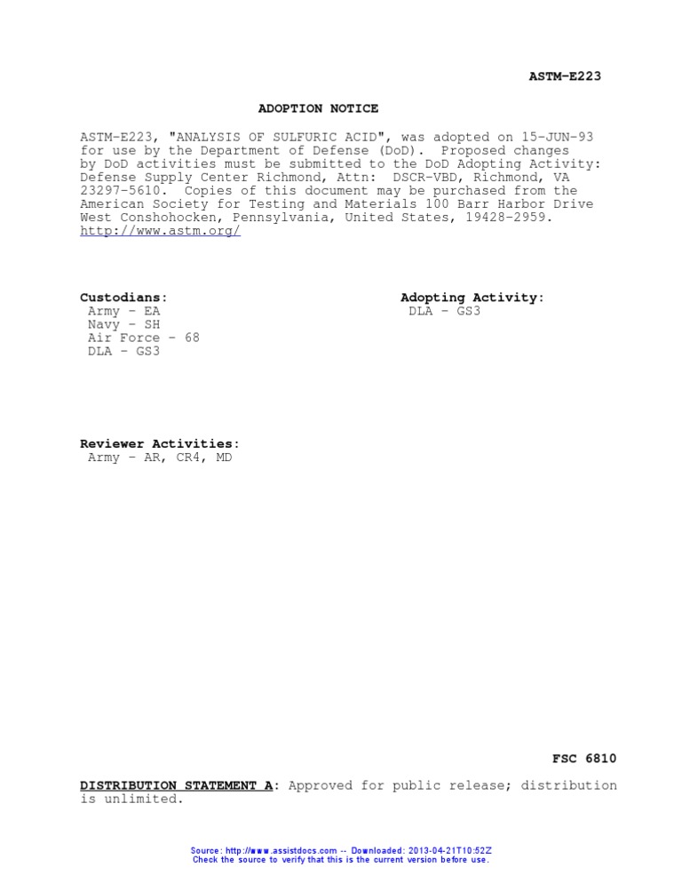 ASTM-E223: Check The Source To Verify That This Is The Current Version ...
